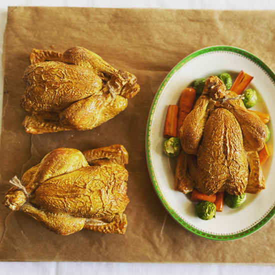 Roast Chicken with Brussel Sprouts and Carrots – Fake Food Workshop